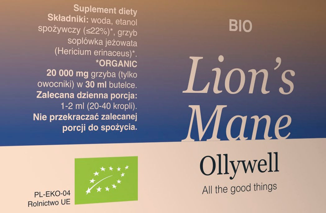 BIO Lion's Mane Brain+ | Polski certyfikowany ekstrakt na pamięć 10:1 ...